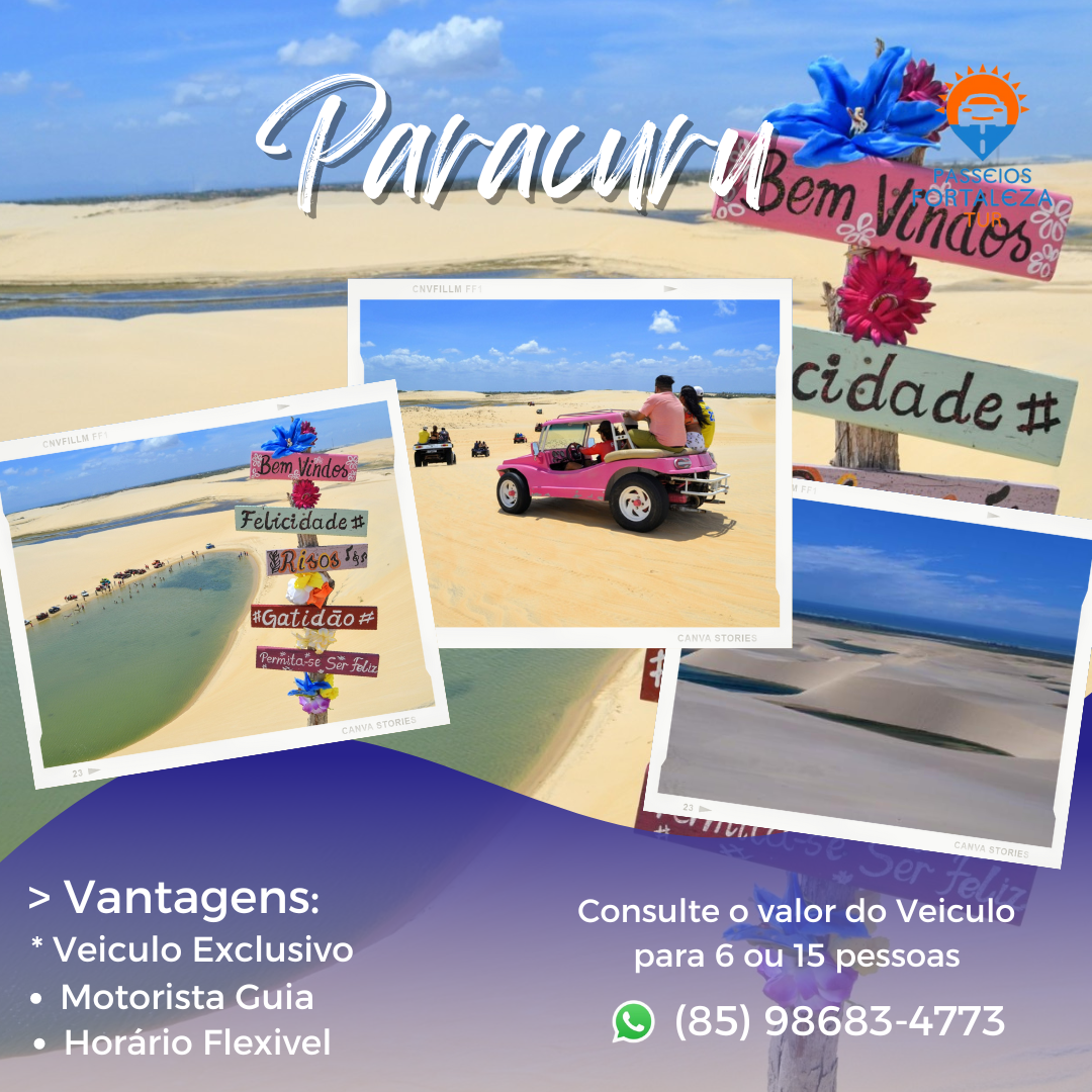 Passeio Paracuru, saindo de Fortaleza (ida e volta) - Spin e Van Privativos